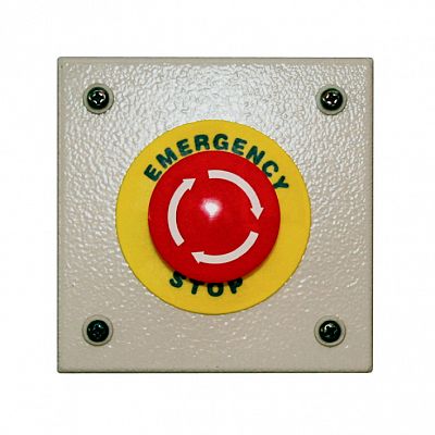 HEAVY DUTY EMERGENCY STOP STATION Ø60mm, METAL ENCLOSURE 200 x 200 x ...