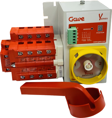 GAVE MOTORISED CHANGEOVER SWITCH 1-0-2 4P 125A 12VDC SUPPLY, BASE MOUNT ...