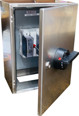 GHISALBA FUSE SWITCH 3 POLE 160A IN 304 STAINLESS ENCLOSURE W/INTERLOCK ...