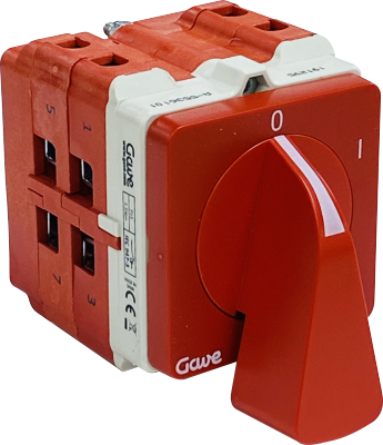 GAVE PANEL SWITCH DISCONNECTOR 2POS 3P 63A D2 RED HANDLE IP65 ...