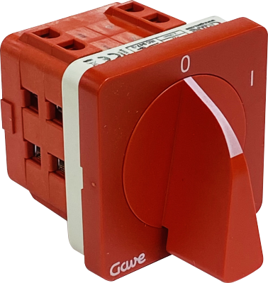 GAVE PANEL SWITCH DISCONNECTOR 2POS 4P 40A D1 RED HANDLE IP65 ...