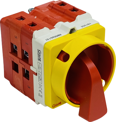 GAVE PANEL SWITCH DISCONNECTOR 2POS 0-1 3P 63A D2 PADLOCK R/Y IP65 ...
