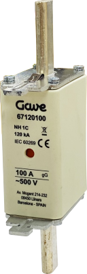 GAVE NH FUSE WITH INDICATOR 80A gG 500VAC NH1C (Sz1C) - Electrical ...