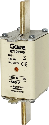 GAVE NH FUSE WITH INDICATOR 160A gG 500VAC NH1 (Sz1) - Electrical ...