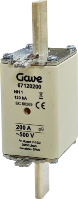 GAVE NH FUSE WITH INDICATOR 250A gG 500VAC NH1 (Sz1) - Electrical ...