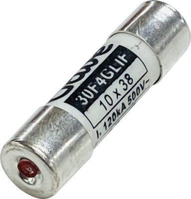 GAVE CYLINDRICAL FUSE 10X38 4A gG 500VAC WITH INDICATOR (Sz0 ...