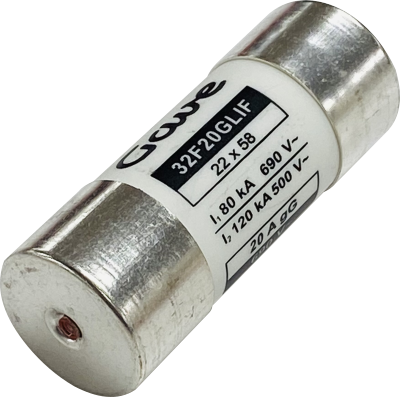 GAVE CYLINDRICAL FUSE 22X58 125A gG 400VAC WITH INDICATOR (Sz2 ...