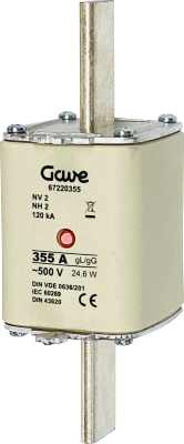 GAVE NH FUSE WITH INDICATOR 400A gG 500VAC NH2 (Sz2) - Electrical ...