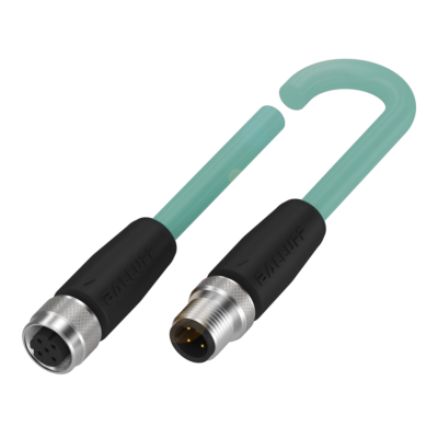 BALLUFF CORDSET FEMALE M12x1 SCREW TYPE, STRAIGHT,5-PIN , D-CODED, MALE ...