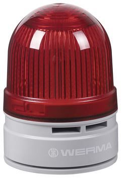 WERMA D62 Perm./Flash/Sounder 24VDC RED Beacon, complete with flat base ...
