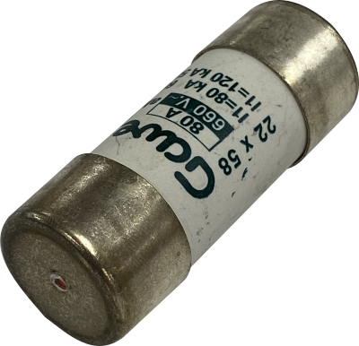 GAVE CYLINDRICAL MOTOR FUSE 22x58 80A aM 500VAC WITH INDICATOR (Sz2 ...