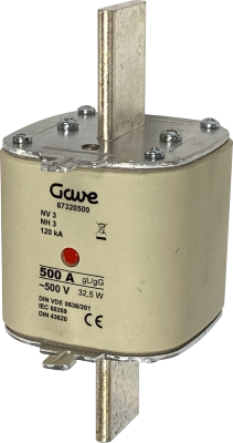 GAVE NH FUSE WITH INDICATOR 630A gG 500VAC NH3 (Sz3) - Electrical Importing Company Ltd