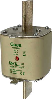 GAVE NH MOTOR FUSE WITH INDICATOR 630A aM 690VAC NH3 (Sz3) - Electrical ...