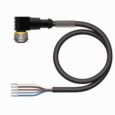 TURCK CORDSET FEMALE M12 ANGLED 5 POLE 2M CABLE PUR BLACK - Electrical ...