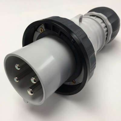 GEWISS IEC309 HP STR PLUG IP66/67/68/69 BLACK 480-500V 7H 63AMPS 3P+E ...