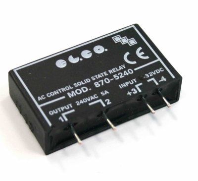 ELCO SOLID STATE RELAY, PCB MOUNT, 240VAC, 5A 10-32VDC, ZERO CROSSING (TRIAC) - Electrical ...