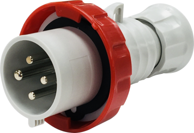 GEWISS IEC309 HP STR PLUG IP66/67/68/69 RED 380-440V 3H 32AMPS 3P+E ...