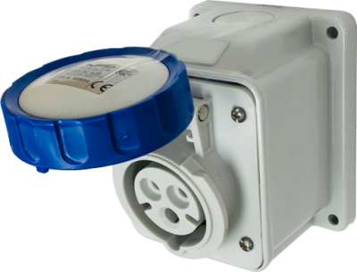 GEWISS IEC309 10° SOCKET SURFACE MTG IP67 BLU 230V 6H 16AMPS 2P+E ...