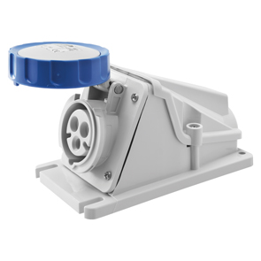 GEWISS IEC309 90° SOCKET SURFACE MTG IP67 BLU 230V 6H 32AMPS 2P+E ...