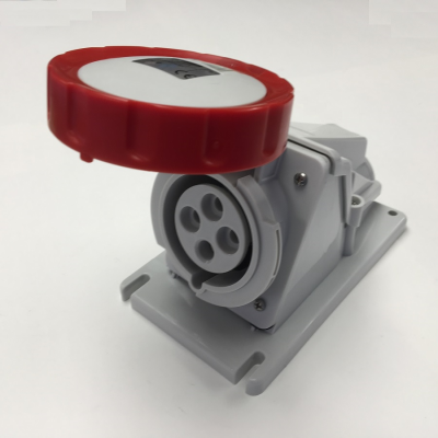 GEWISS IEC309 90° SOCKET SURFACE MTG IP67 RED 415V 6H 32AMPS 3P+E ...