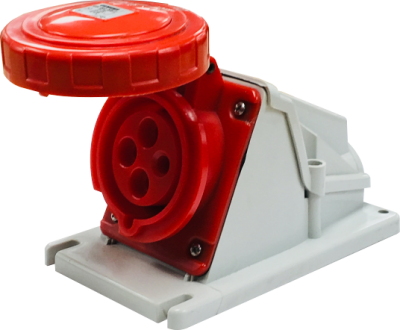 GEWISS IEC309 90° SOCKET SURFACE MTG IP67 RED 380-440V 3H 32AMPS 3P+E ...