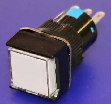 16mm SQUARE PUSHBUTTON WHITE, 1x C/O MOMENTARY - Electrical Importing ...