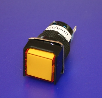 16mm SQUARE INDICATING LIGHT YELLOW, 24VAC/DC LED - Electrical ...