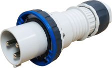 GEWISS IEC309 HP STR PLUG IP66/67/68/69 BLUE 230V 6H 125AMPS 2P+E ...