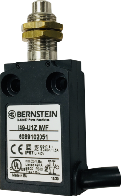 BERNSTEIN I49 SLIM LIMIT SWITCH METAL PLUNGER 1NC / 1NO SNAP ACTION I49-SU1Z IWF FRONT MOUNTING ...