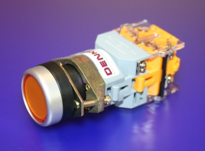 22mm ILLUM PUSHBUTTON YELLOW, METALIC BEZEL, 1NO/1NC MAINTAINED, 12VAC/DC LED IP65 - Electrical ...