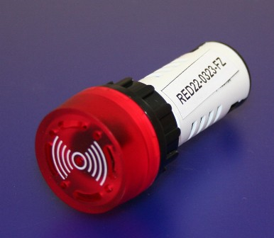 22mm FLASHING BUZZER RED, 230VAC LED, SCREW TERMINALS IP40 - Electrical ...