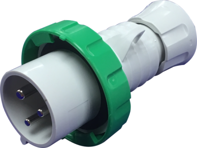 GEWISS IEC309 HP STR PLUG IP66/67/68/69 GREEN >50V >300-500HZ 2H 32AMPS ...
